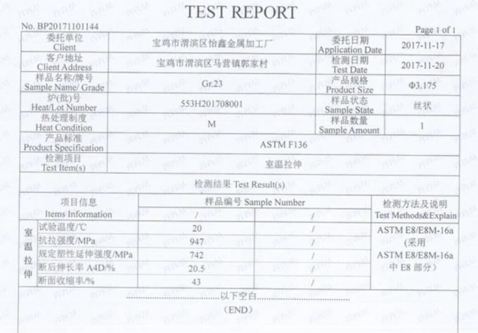 TI 6AL 4V SLO Titanium Round Bar AMS4928 Titanium Welding Wire