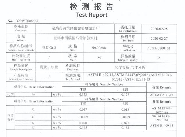 Pure Titanium Annealed Treatment Grade 2 ASTM B381 Forging Ring
